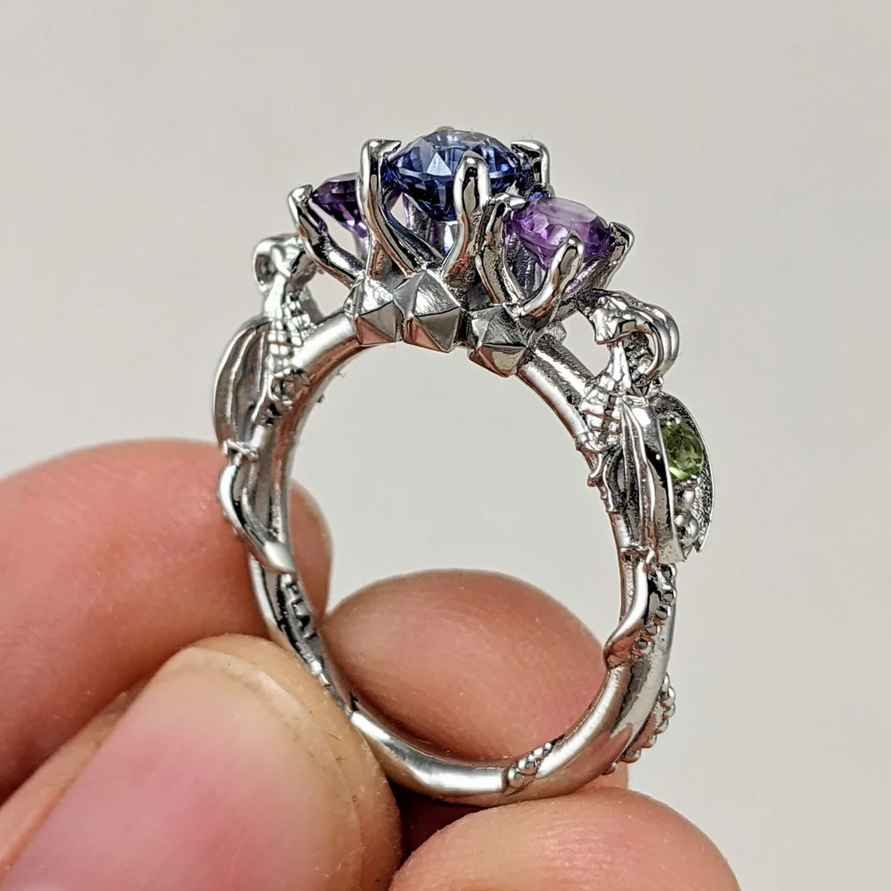 DND Dungeons and Dragons Gold Ring with 5 Gemstones Color of Your ...