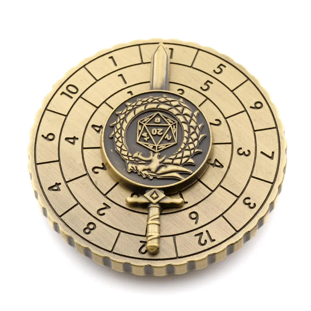 Sword Spinning Metal DND Dice, Paladin RPG Dice, Fidget Rotating Dice, Dragon Dice, Roulette ...