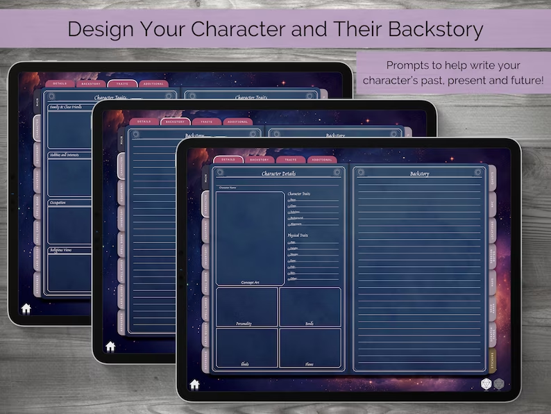 Digital DND Character Journal, DND Character Sheet with Spell Cards ...