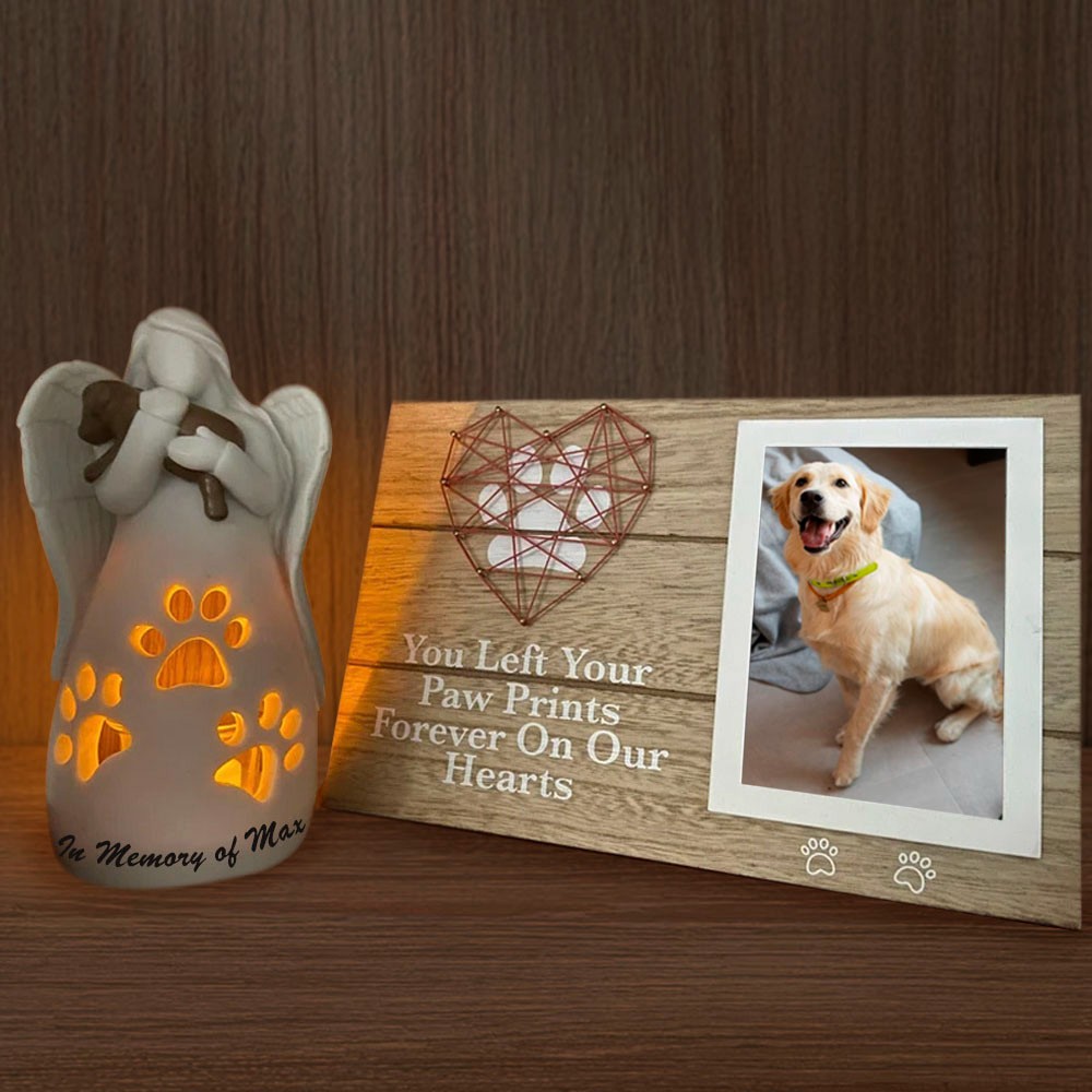 Cat's Angel Candle Holder Statue Led Candle, Dog Memorial Gifts, Pet ...