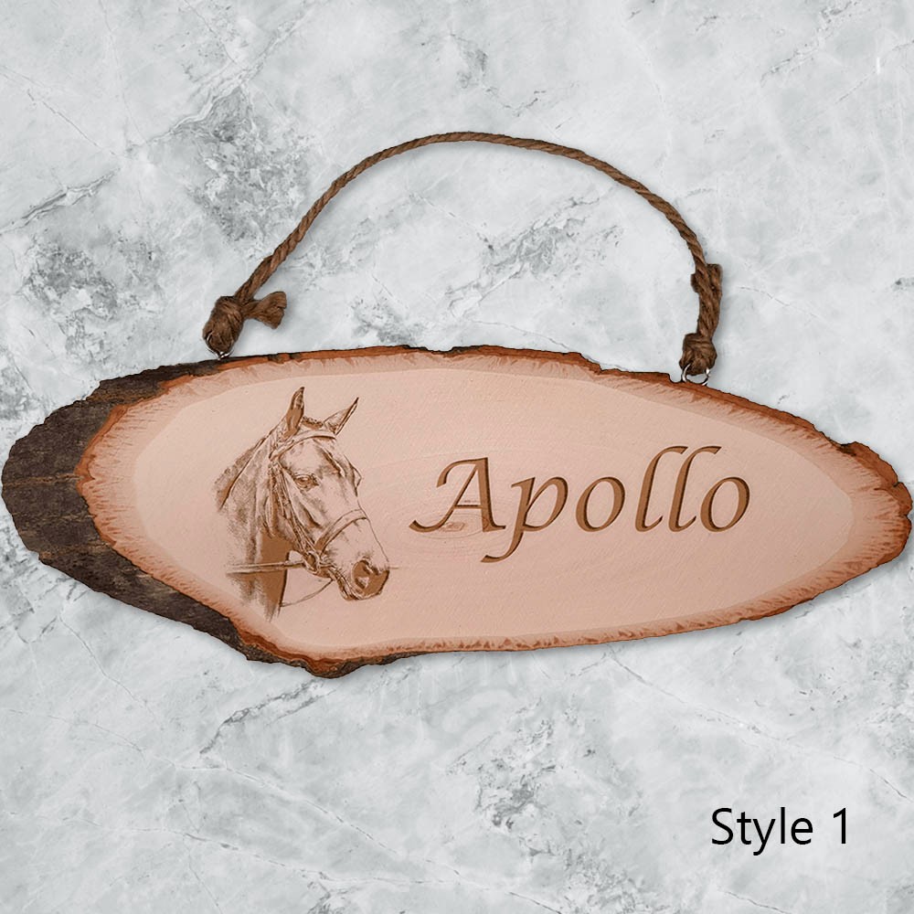 Personalized Name Horse Stable Rustic Wooden Plaque, Horse Name Sign ...