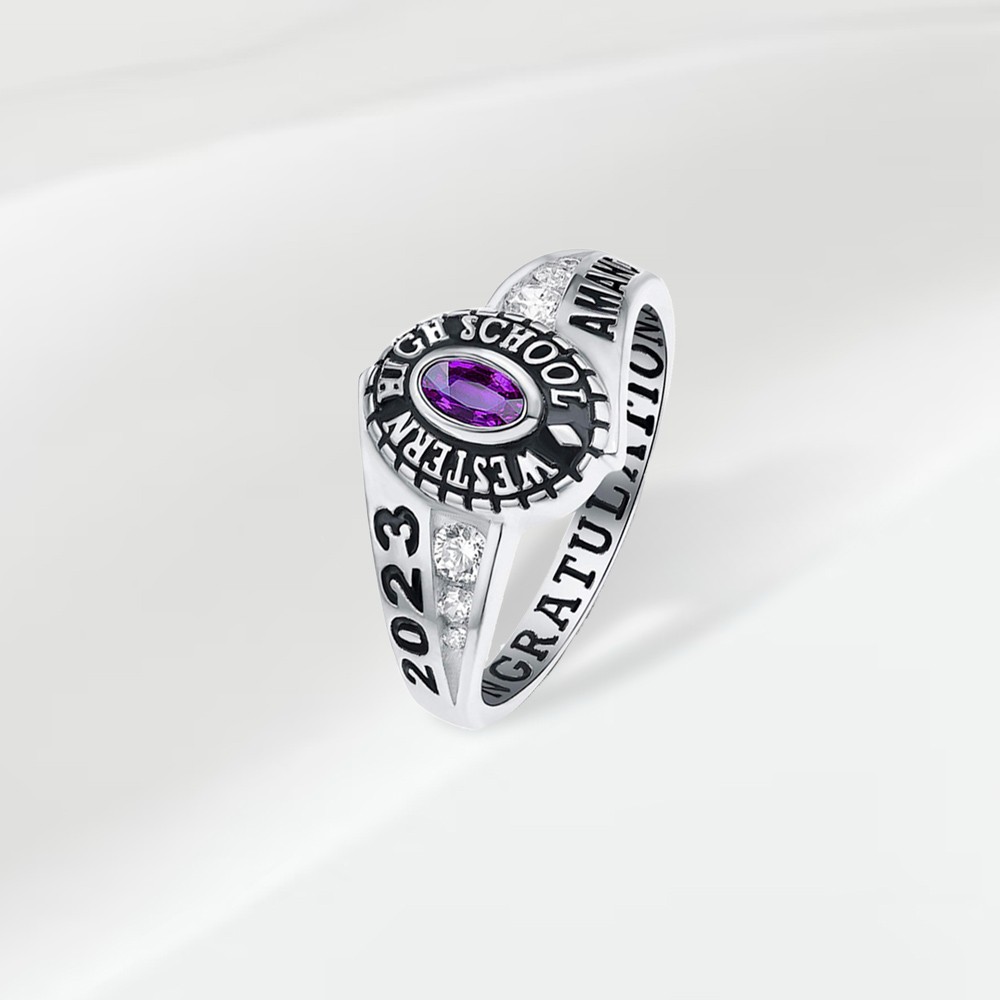Custom School Class Ring, Jewelry for Woman, Sterling Silver High ...