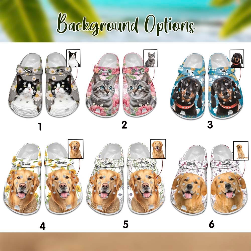 Personalized Pet Face Clogs, Funny Dog Slippers, Personalized Cat Photo ...