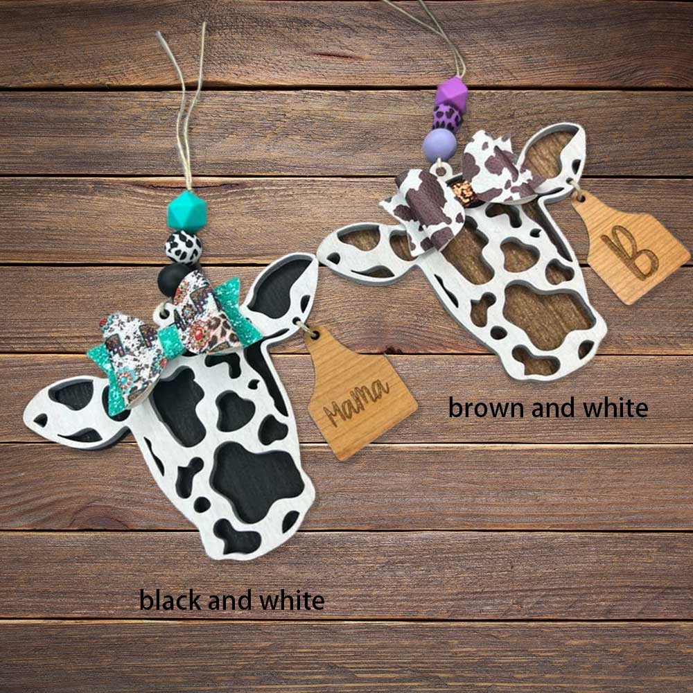 Custom Highland Cattle Print Car Charm mit Schleife, Custom Cow Charm ...