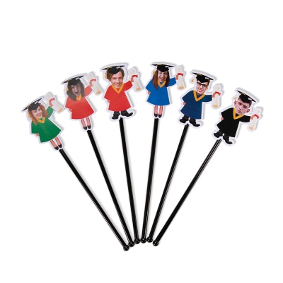 (Set of 15pcs)Personalized Face Photo Graduation Drink Stirrer, Funny ...