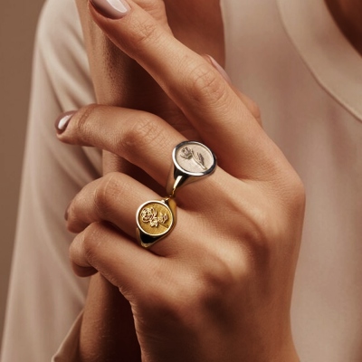 Personalized Triangle Initial Stackable Rings - GetNameNecklace