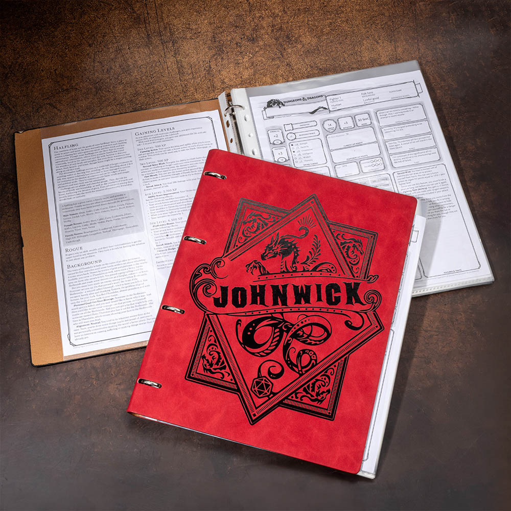 Personalized Character Sheet Storage Notebook, Leather Binder, DM gifts ...