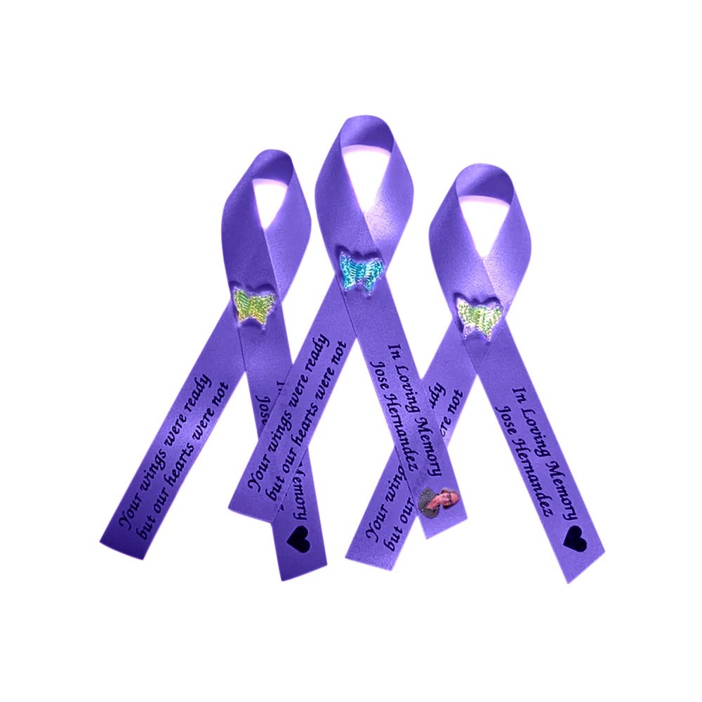 Personalized Memorial Ribbon Pins for Funeral/Celebration of Life, Set ...