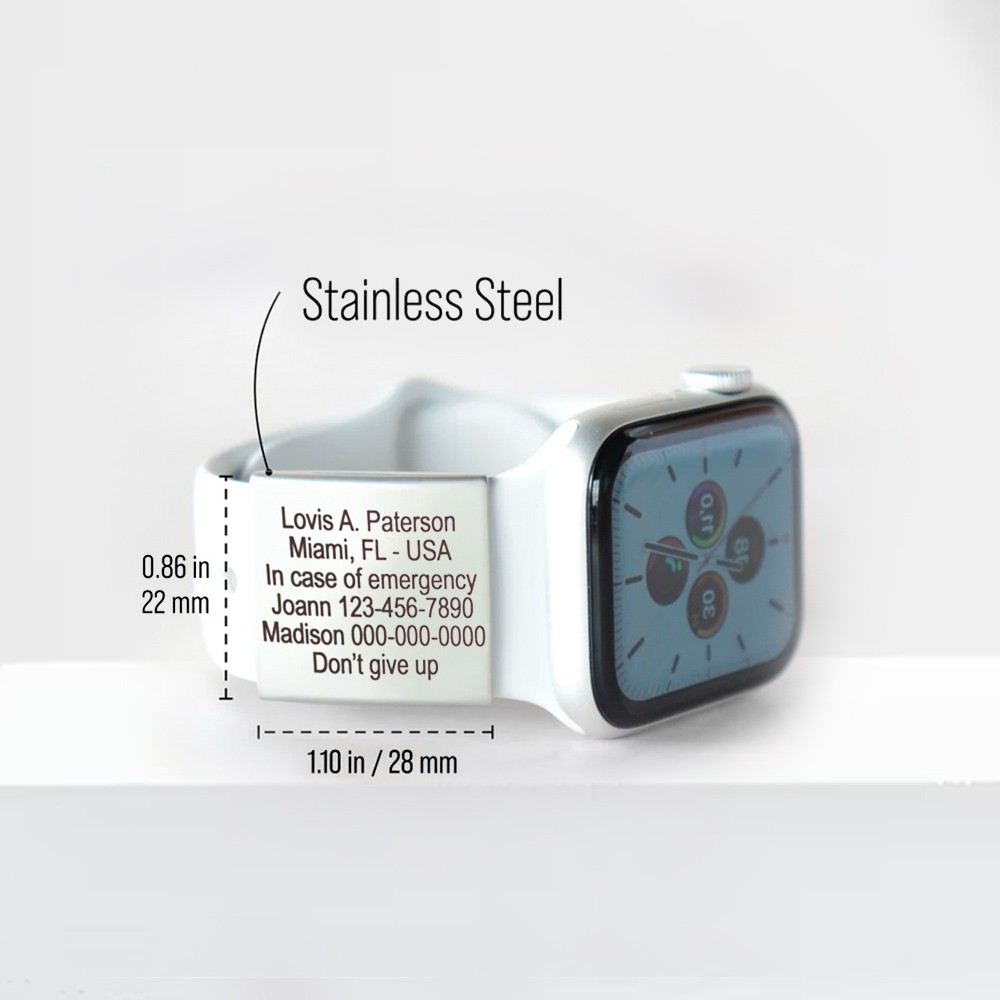 Personalized Medical Alert ID Tag for Watch Band, Fitness Runner’s ...