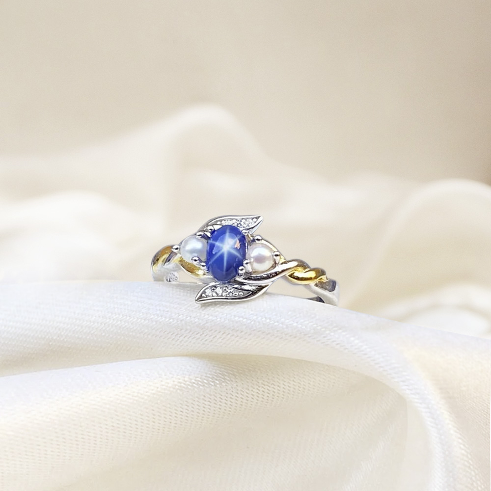 Blue Star Sapphire Stone Ring, Starry Mountains Night Court Ring ...