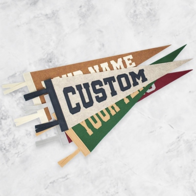 Custom Bold Name Pennant Flag, Classic Sports pennants, Team Spirits ...