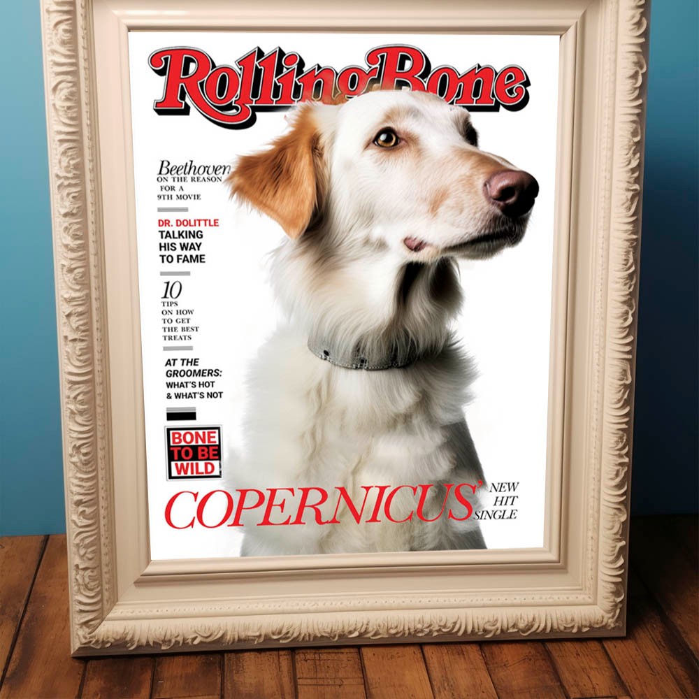 Personalized Name Pet Portrait Poster, Pet Magazine Covers, Custom Dog ...