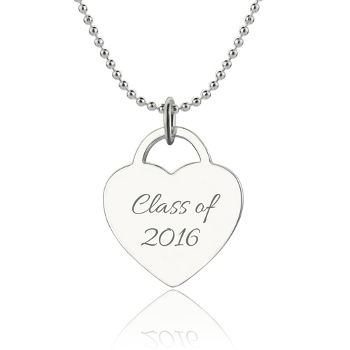 Sterling Silver Class Of… Necklace Heart Jewerly Graduation Gift ...