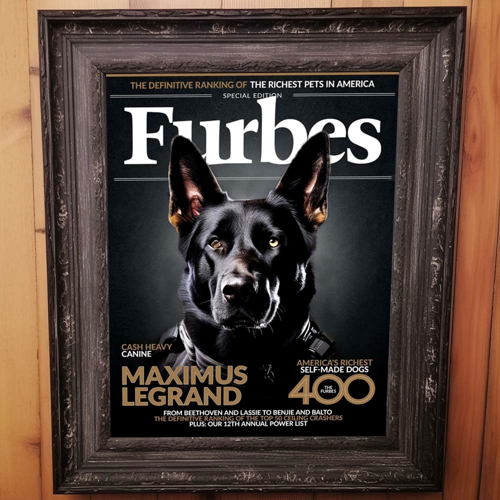 Personalized Name Pet Portrait Poster, Pet Magazine Covers, Custom Dog ...