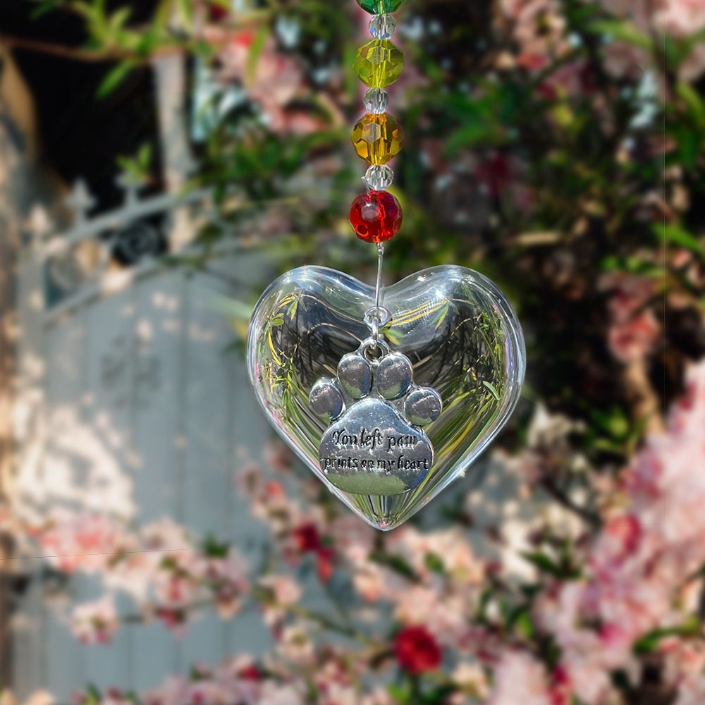 Rainbow Bridge Pet Loss Heart Sun Catcher, Memorial Keepsake, Pet Loss ...