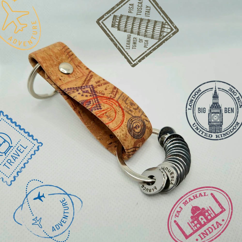 Custom Passport Keychain & Country Tokens Bundle, Vegan Leather ...