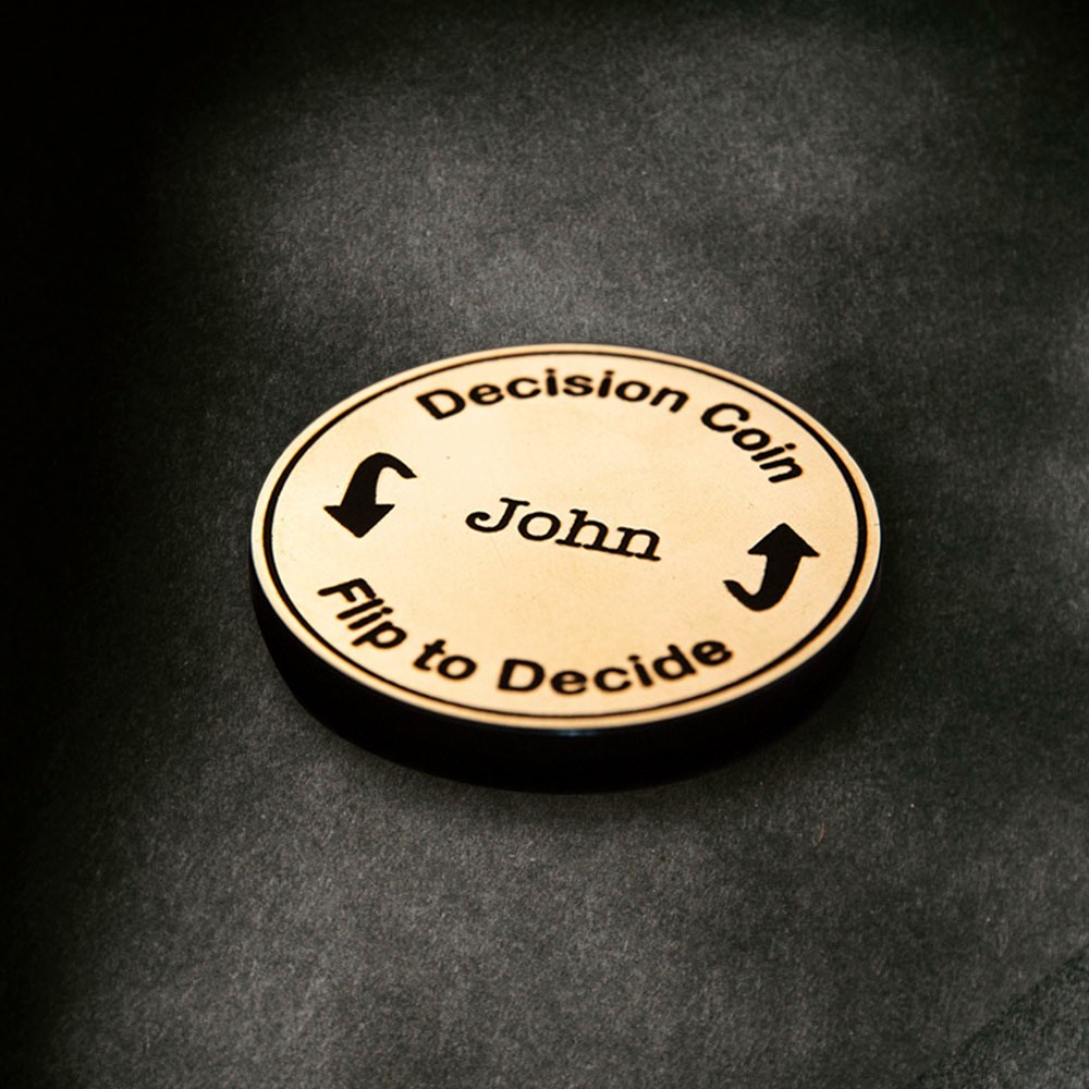 Personalized Flip to Decide Coin, Decision Coin, Custom Engraved Brass ...