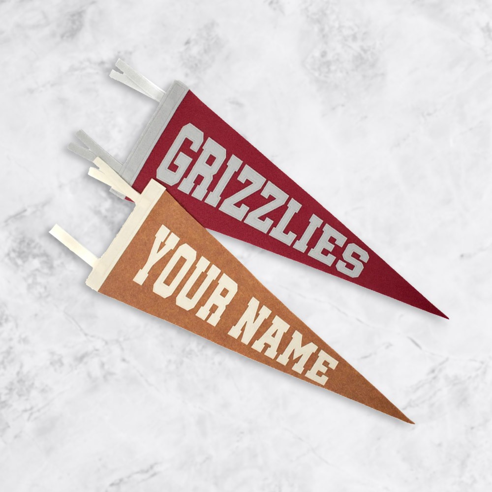 Custom Bold Name Pennant Flag, Classic Sports pennants, Team Spirits ...
