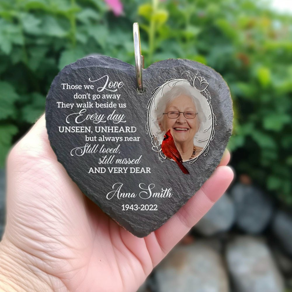 Custom Memorial Garden Slate & Hook, Personalized Photo Still Loved ...