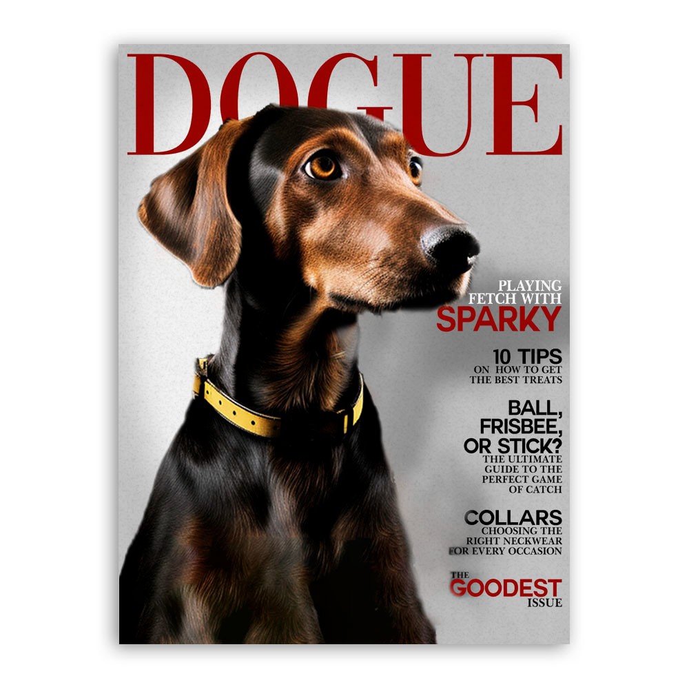 Personalized Name Pet Portrait Poster, Pet Magazine Covers, Custom Dog ...