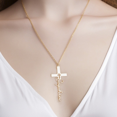 Personalized Cross Necklace, Baptism Gifts, Gift for Church, Custom ...
