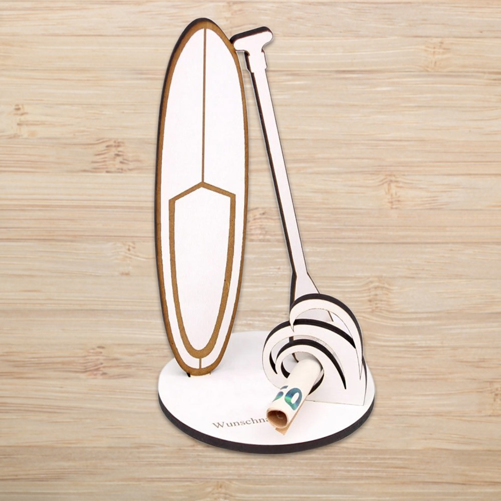 Personalized Stand-Up Paddling Wooden Money Holder, Custom Engraved ...