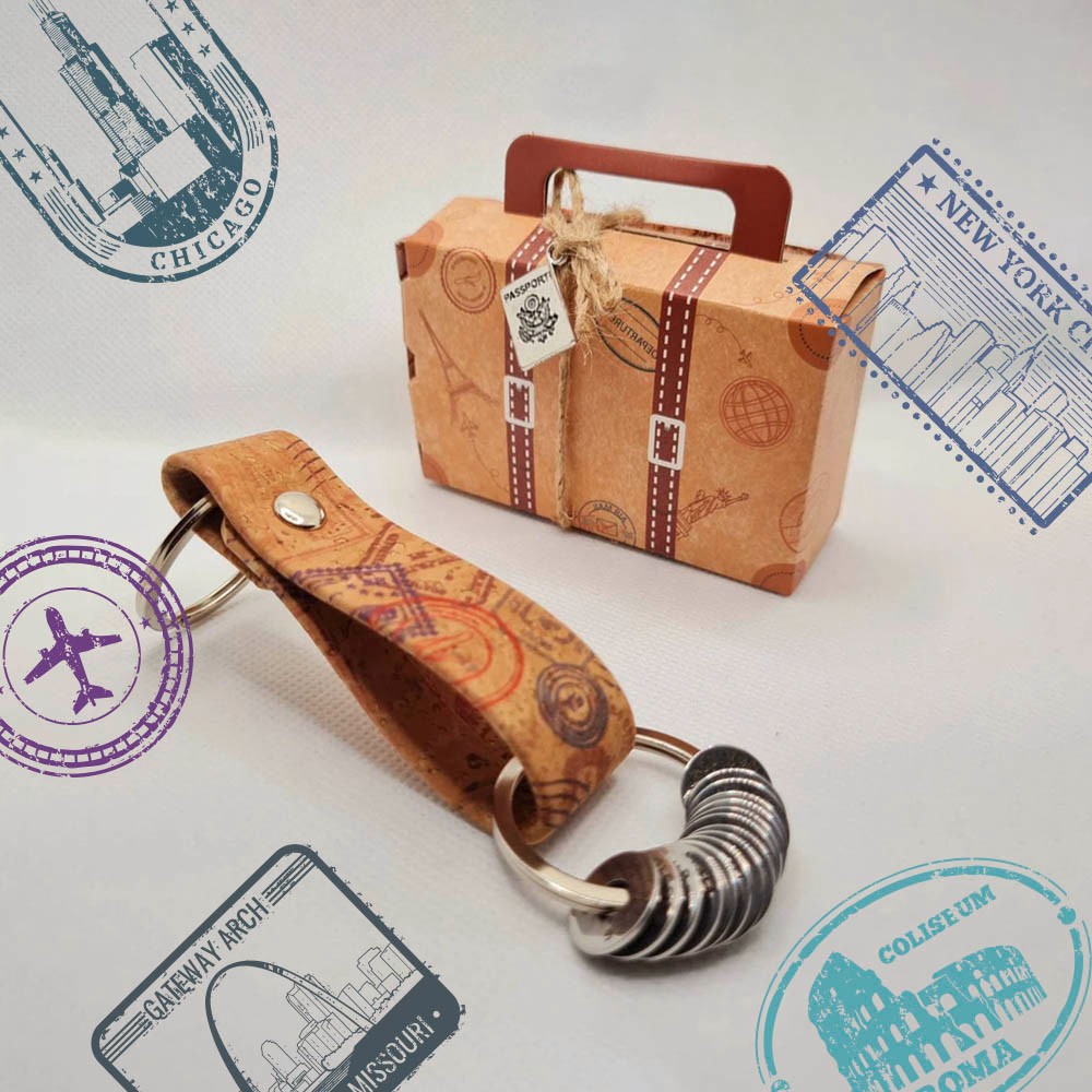 Custom Passport Keychain & Country Tokens Bundle, Vegan Leather ...