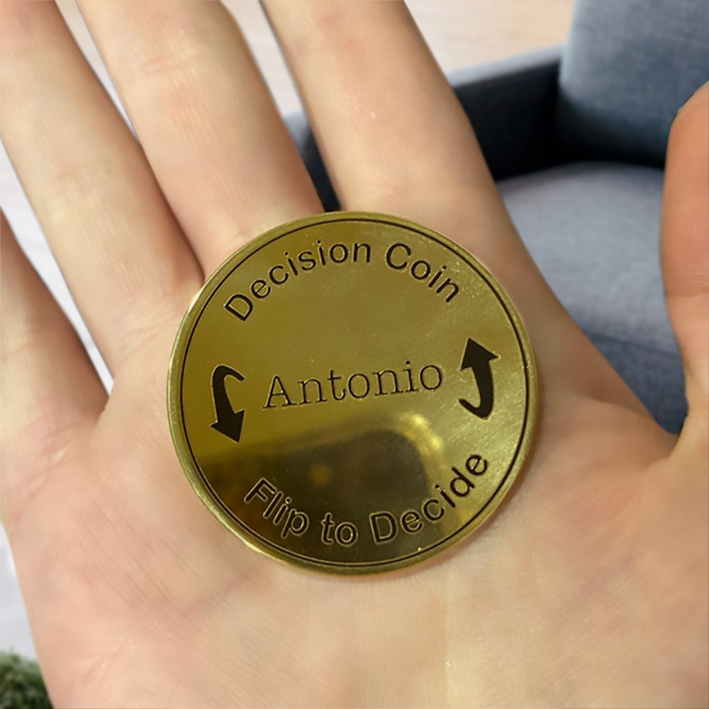 Personalized Flip to Decide Coin, Decision Coin, Custom Engraved Brass ...