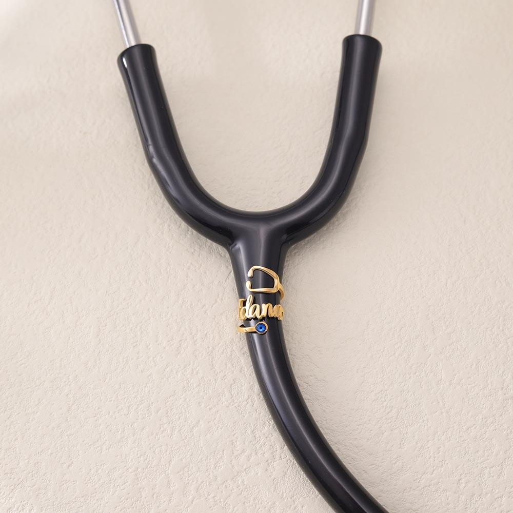 Étiquette d'identification de stéthoscope personnalisée avec pierre de ...