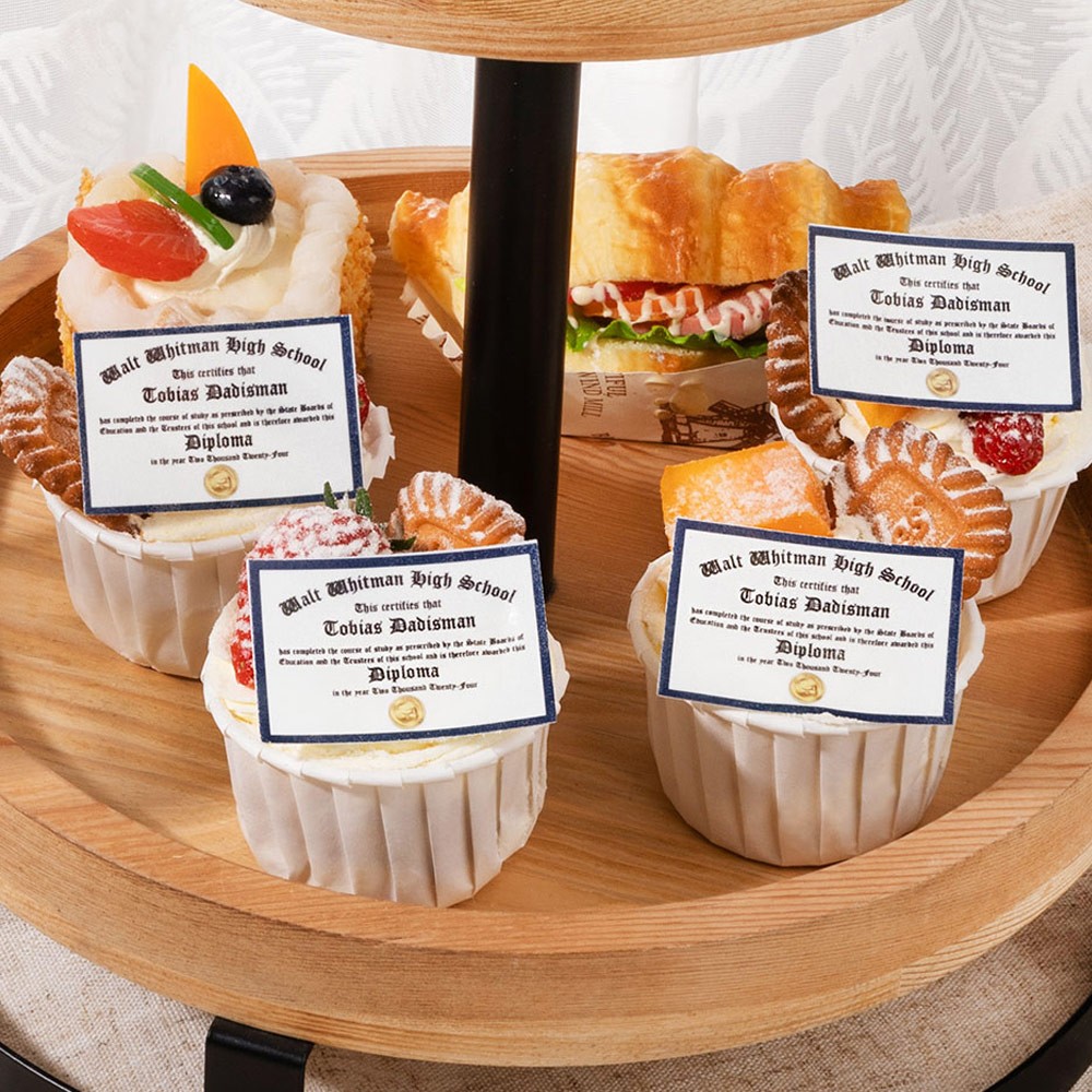 (Set of 10pcs)Personalized Edible Graduation Diplomas Cupcake Toppers ...