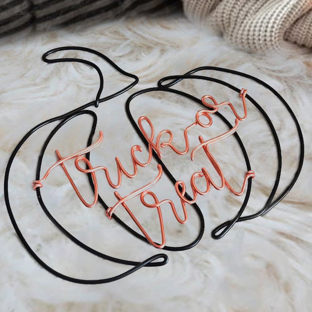 Personalized Wire Pumpkin Sign with Name, Wire Art Wall Sign, Fall Art ...