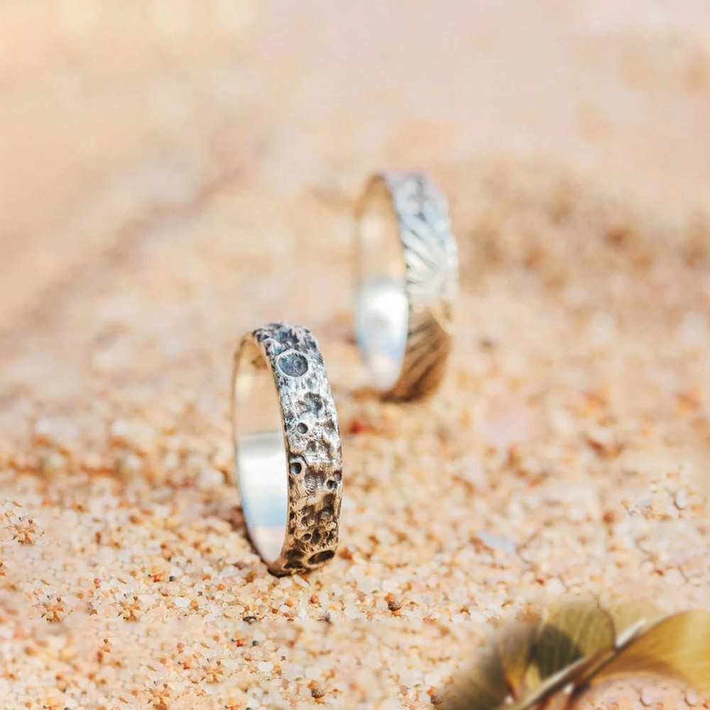 Bagues de promesse soleil et lune, bagues de couple en argent sterling ...