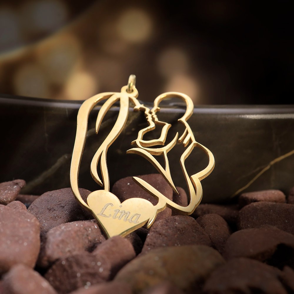 Benutzerdefinierte Name Mutter und Baby Halskette, personalisierte Mutter und Kind Herz ...