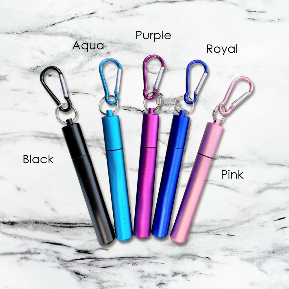Personalized Reusable Drinking Straw, Collapsible Stainless Steel Straw ...