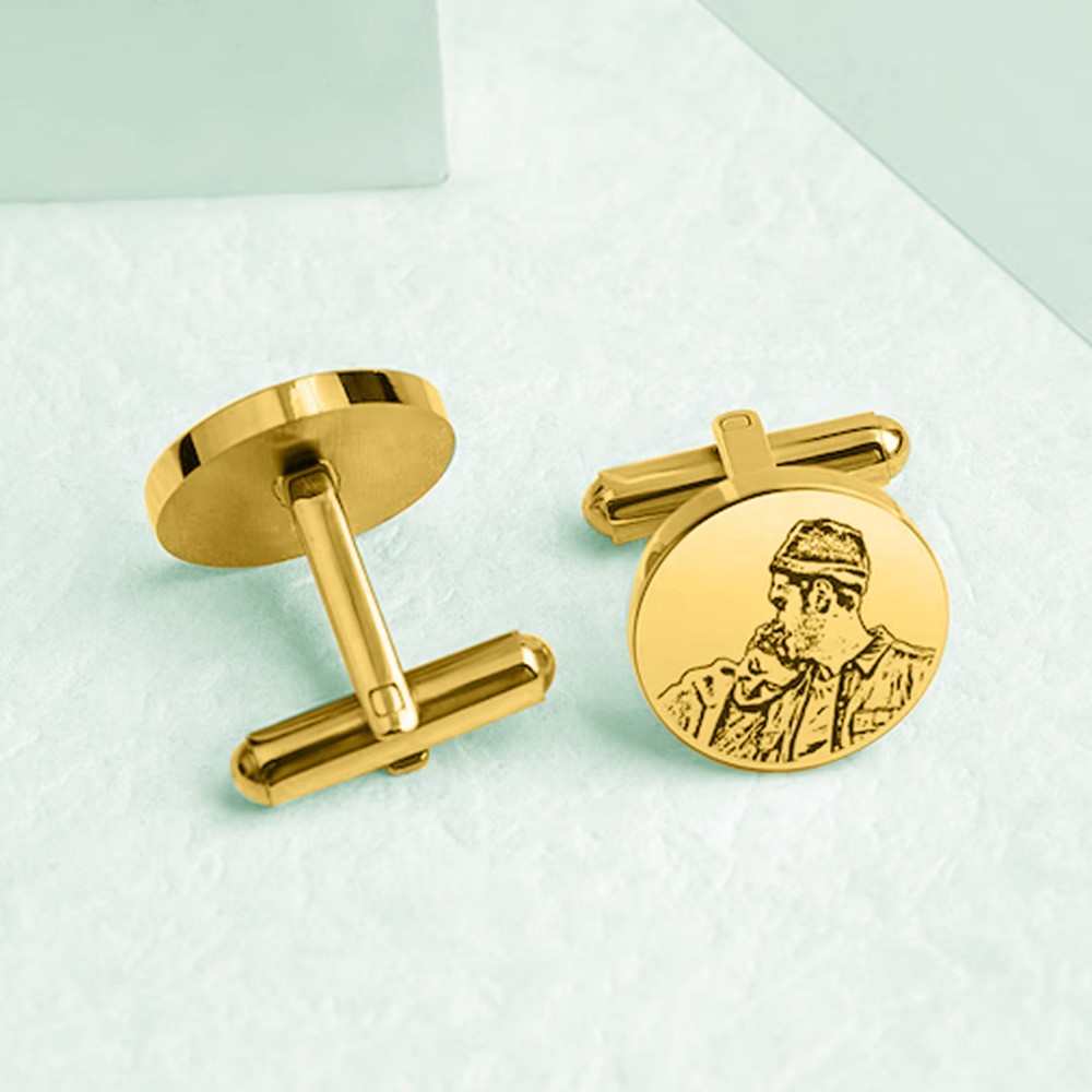 Custom Portrait Photo Cufflinks, Memorial Cufflinks, Stainless Steel ...