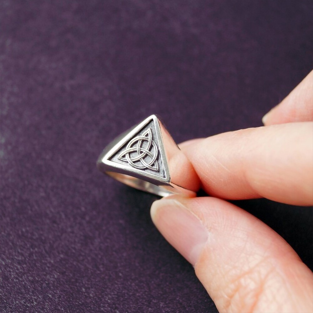 Unisex Celtic Trinity Knot Ring Celtic Triquetra Ring, Irish Celtic ...