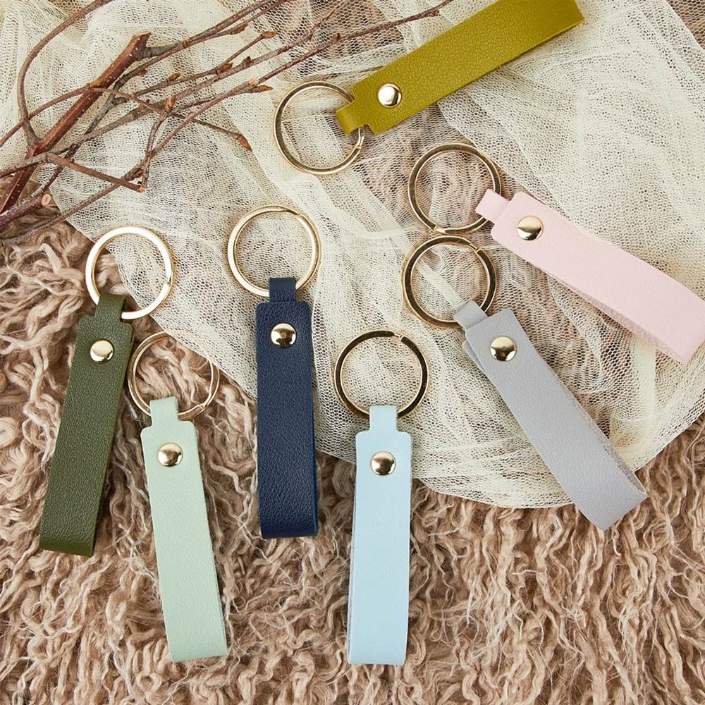 Personalized Name Keychain with Birth Flower, Faux Leather Keychain ...