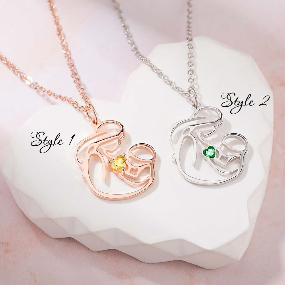 Personalisierte Mutter und Kind Halskette, Messing/Sterling Silber 925 ...