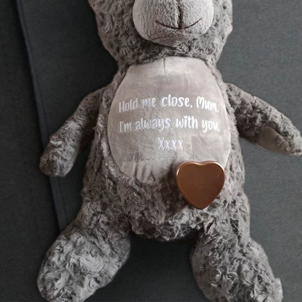Personalized Memory Bear with Ashes Stuffed Heart, Ashes Keepsake ...