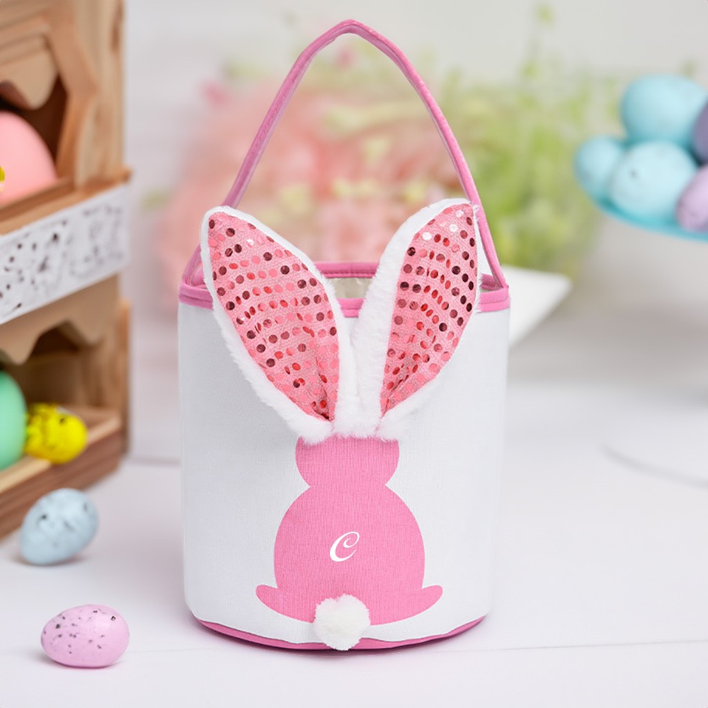 Personalized Easter Bunny Glow Basket, Custom Initial Easter Glow ...