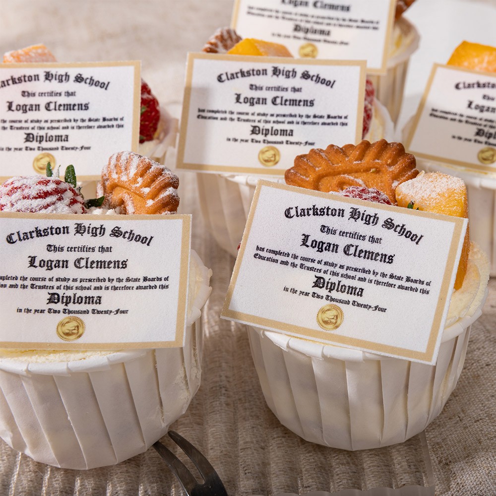 (Set of 10pcs)Personalized Edible Graduation Diplomas Cupcake Toppers ...
