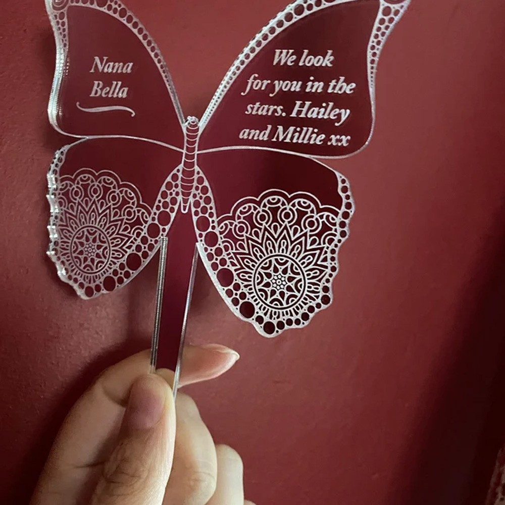 Custom In Loving Memory Butterfly, Mom/Grandma in Heaven Grave ...