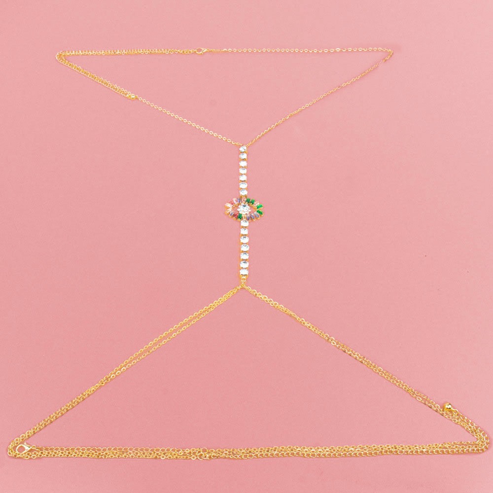 Evil Eye Body Chain, Bralette Chain, Devil's Eye Waist Chain, Bikini ...
