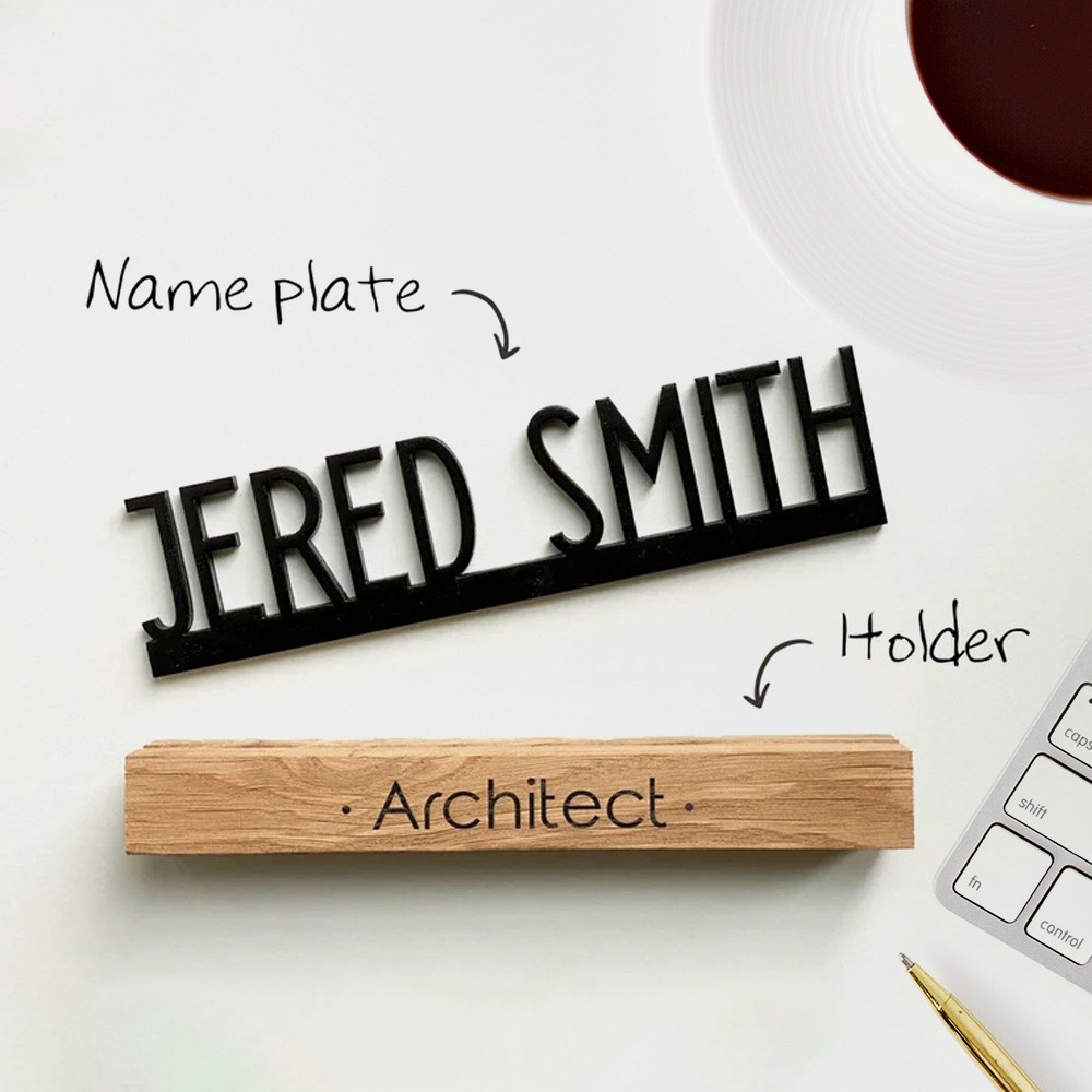 Customized Desk Name Plate, Nameplate for desk, Wood Desk Nameplate ...
