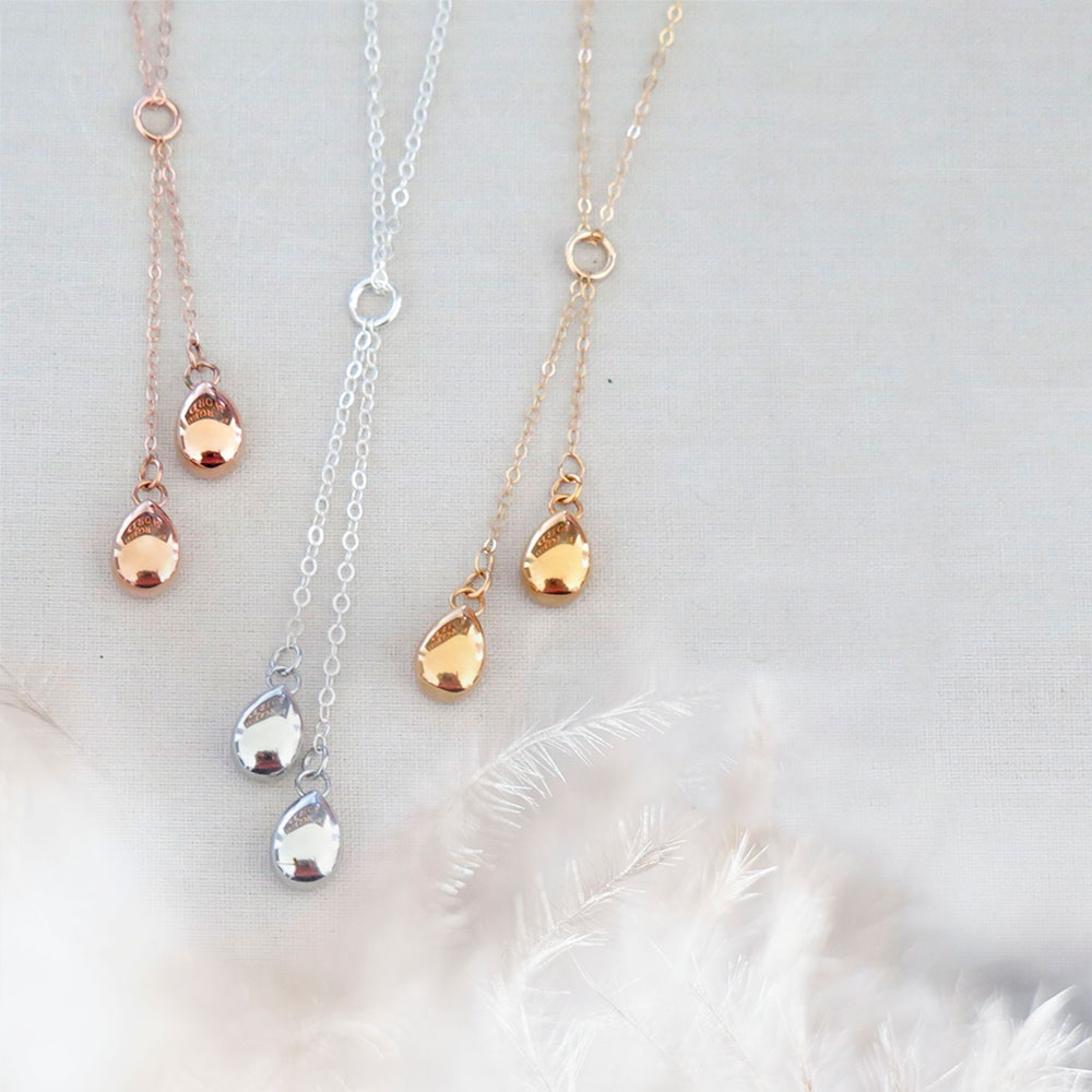 Personalized Double Teardrop Urn Necklace, Cremation Jewelry, Human ...